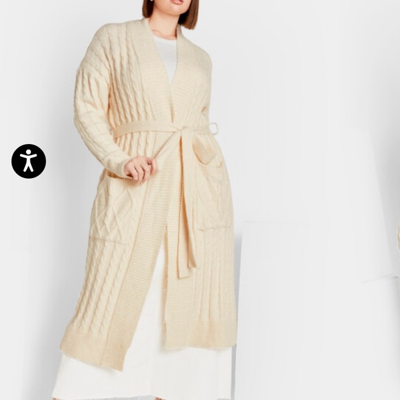 City Chic | Sweaters | City Chic Kelsey Oversized Cable Knit Duster ...